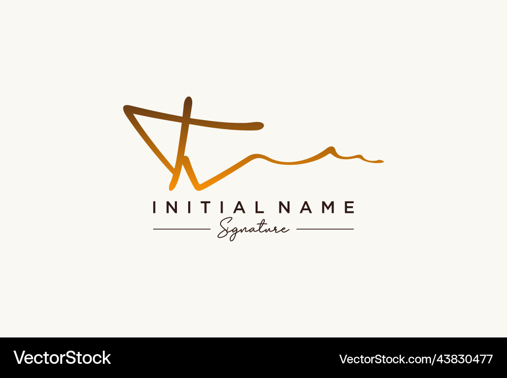 Initial tv signature logo template hand drawn Vector Image