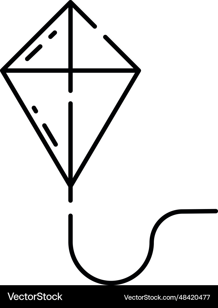 Isolated flat kite toy sketch icon Royalty Free Vector Image
