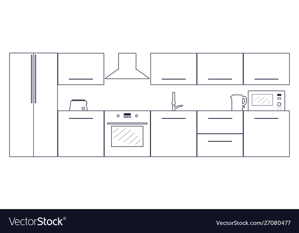 Kitchen interior Royalty Free Vector Image - VectorStock