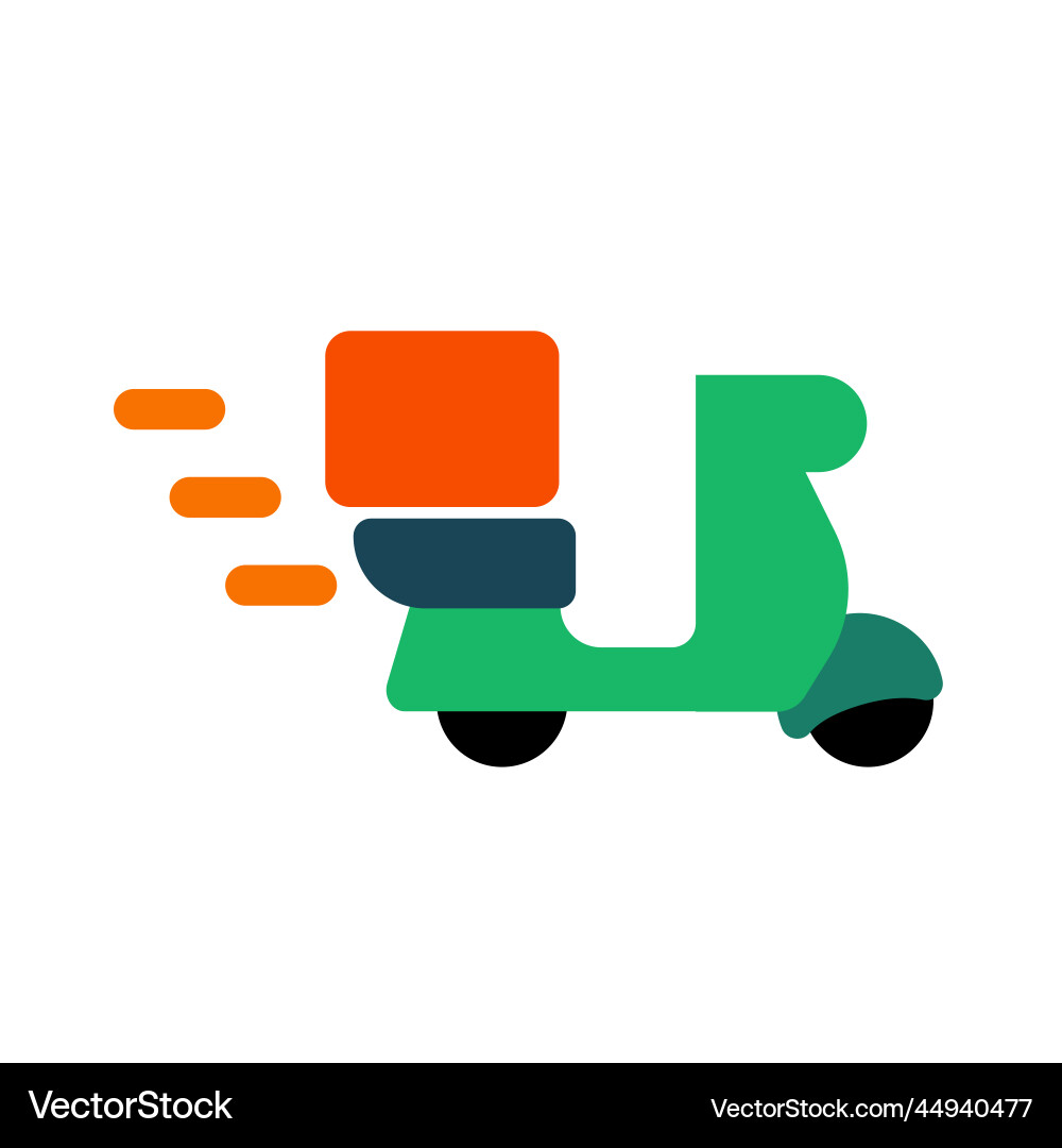 Modern motorcycle icon or food delivery Royalty Free Vector