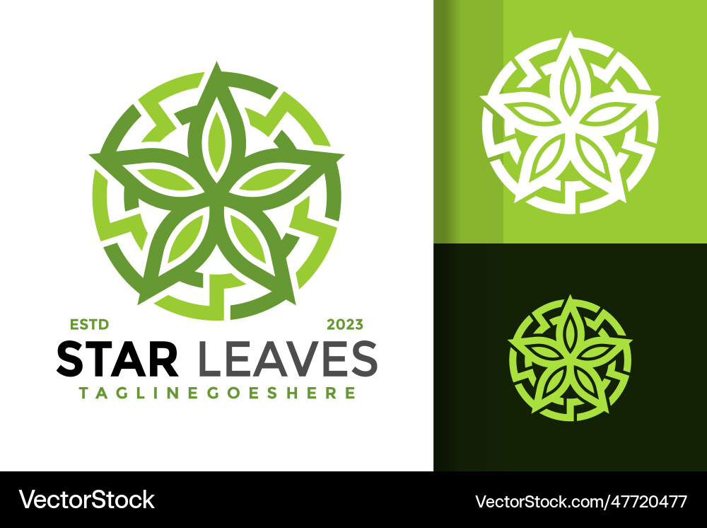 Nature star leaf logo design symbol icon Vector Image
