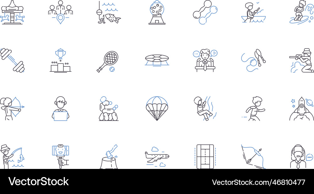 Playoffs line icons collection intensity Vector Image