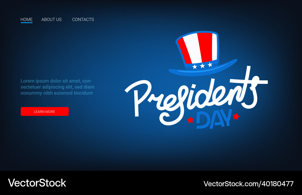 Presidents day greeting banner template Royalty Free Vector