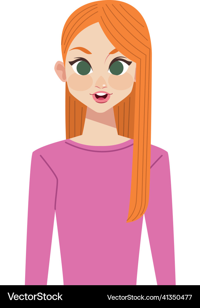 Red hair woman Royalty Free Vector Image - VectorStock