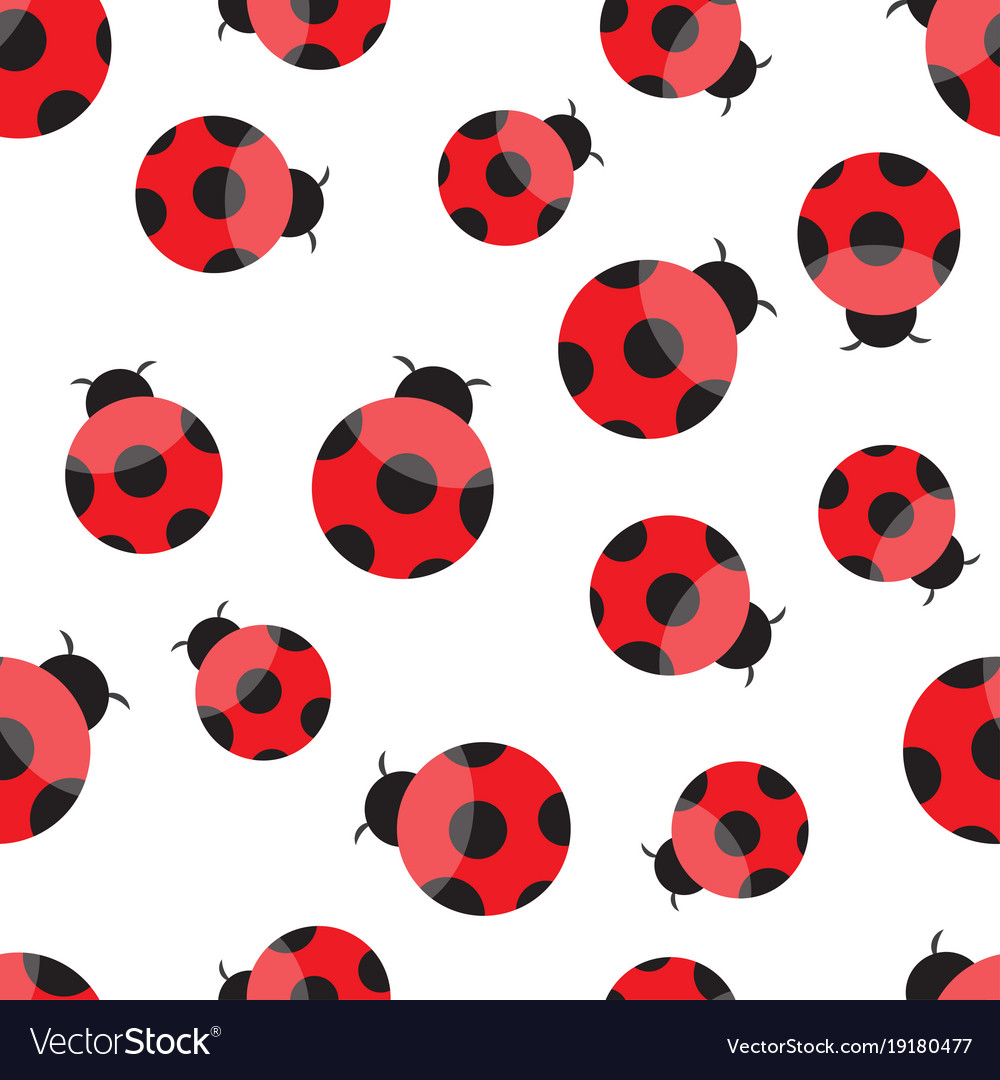 Seamless pattern with ladybugs Royalty Free Vector Image