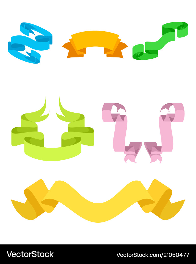 Set of colored ribbons Royalty Free Vector Image