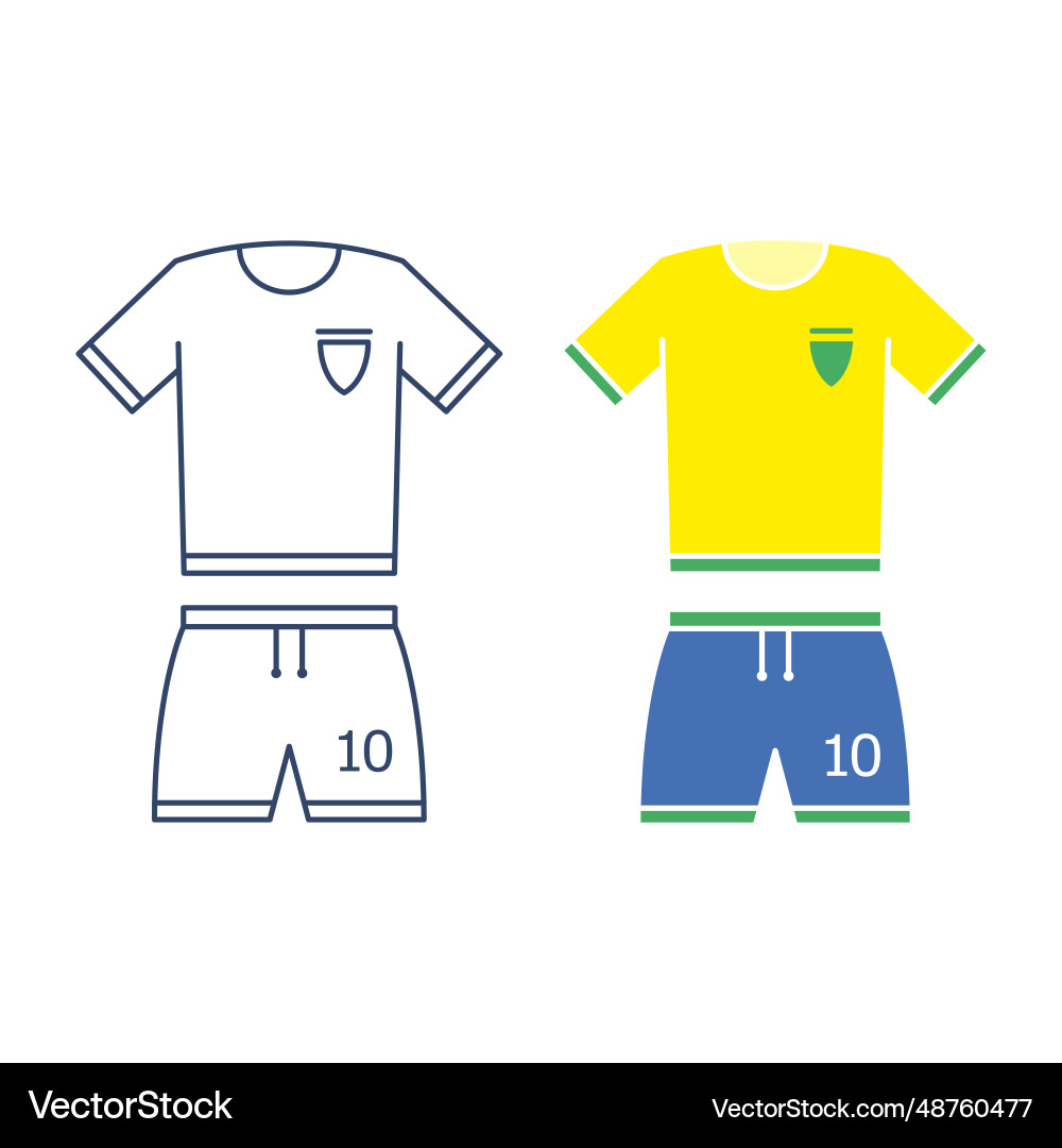 Soccer uniform icon set isolated colorful Vector Image