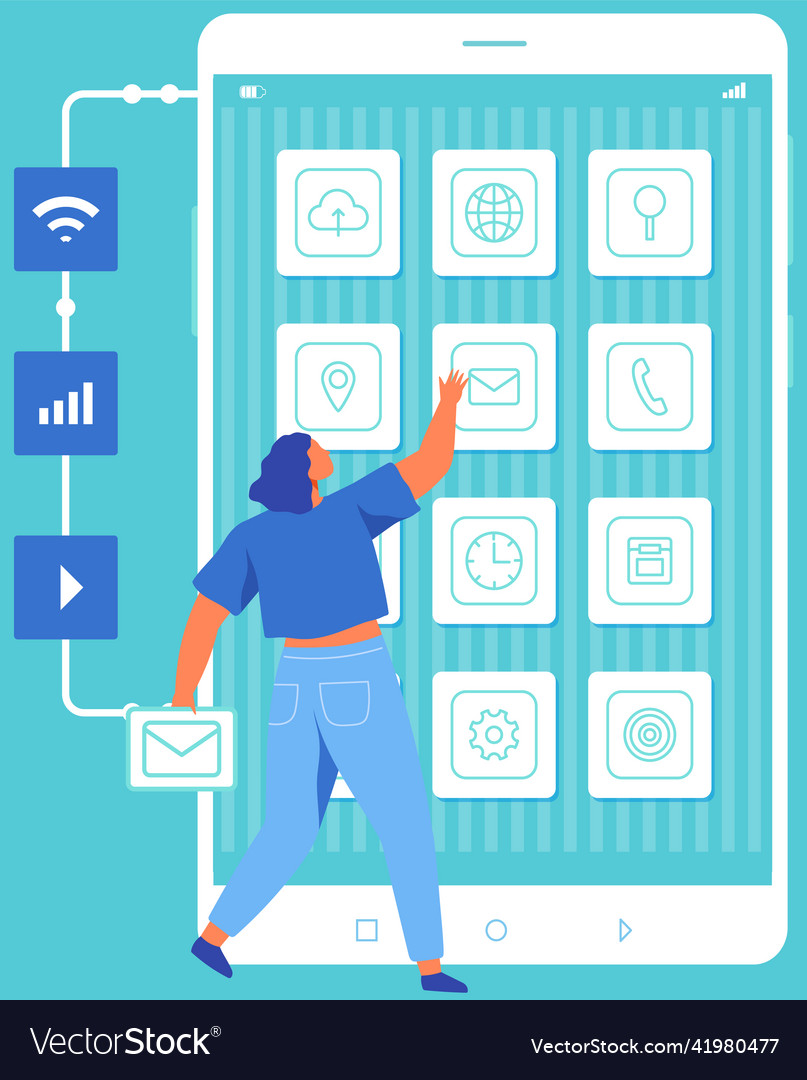 Work with development of application program Vector Image