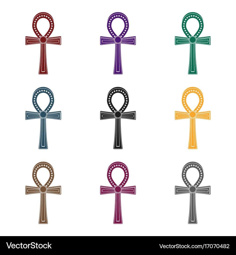 Ankh icon in black style isolated on white Vector Image