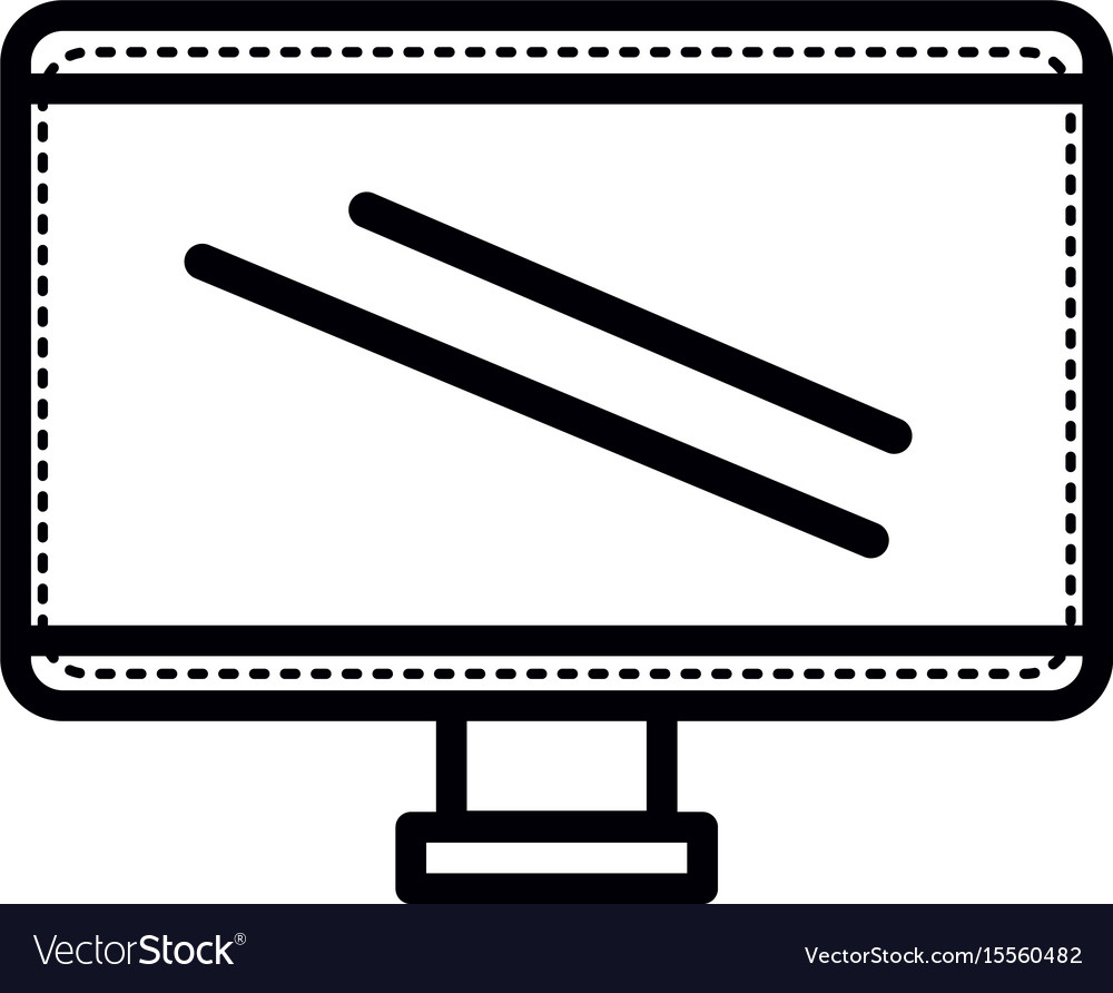 Computer display isolated icon Royalty Free Vector Image