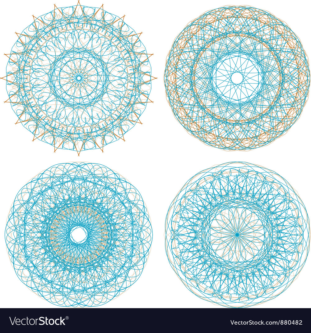 Guilloche elements Royalty Free Vector Image - VectorStock