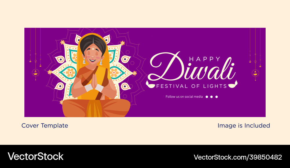 Happy diwali cover design Royalty Free Vector Image