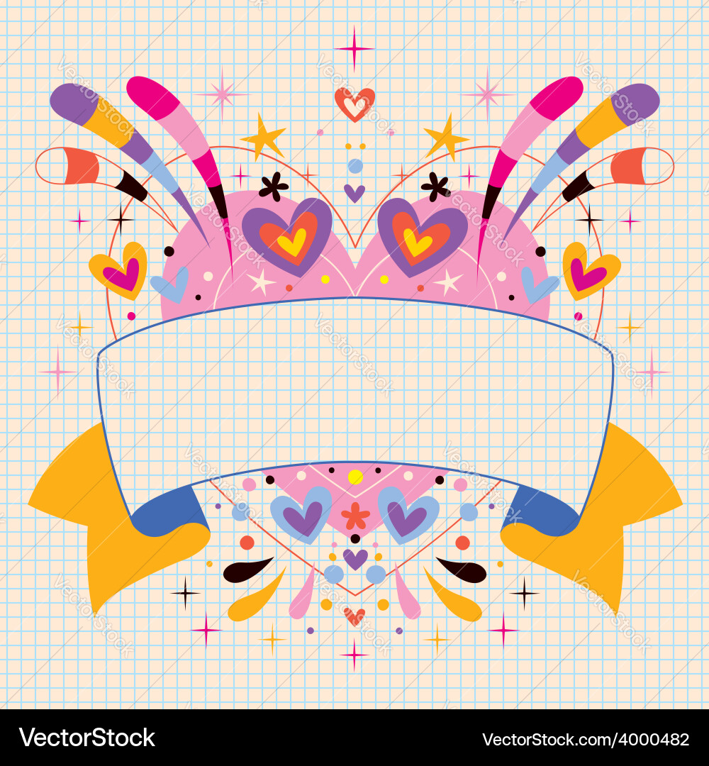 Heart with blank ribbon note book paper Royalty Free Vector