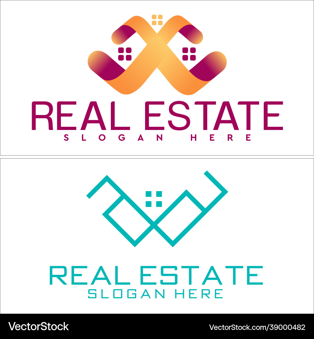 Icon symbol initial home an window combination Vector Image