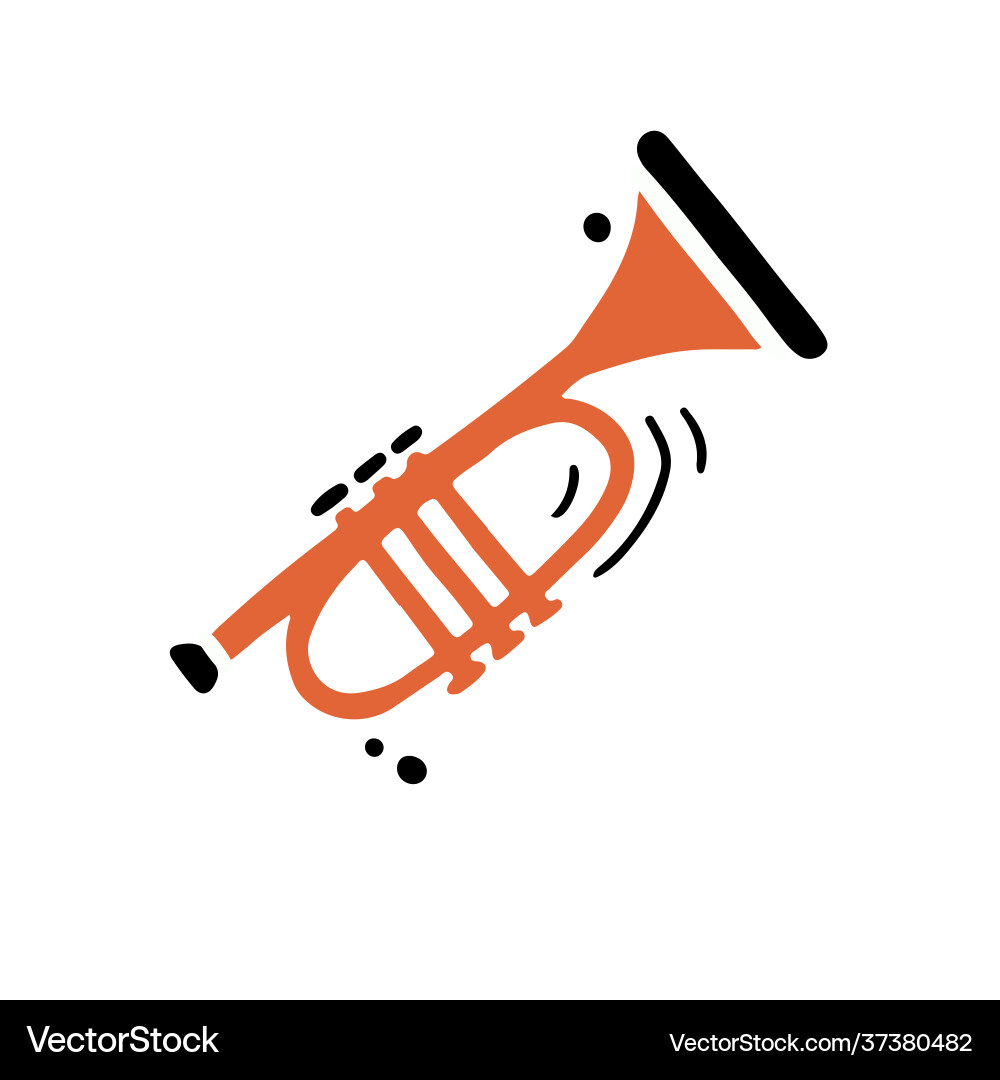 Minimalist style bright brass instrument Vector Image