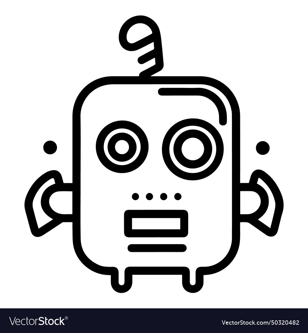 Robot flat icon isolated on white background Vector Image