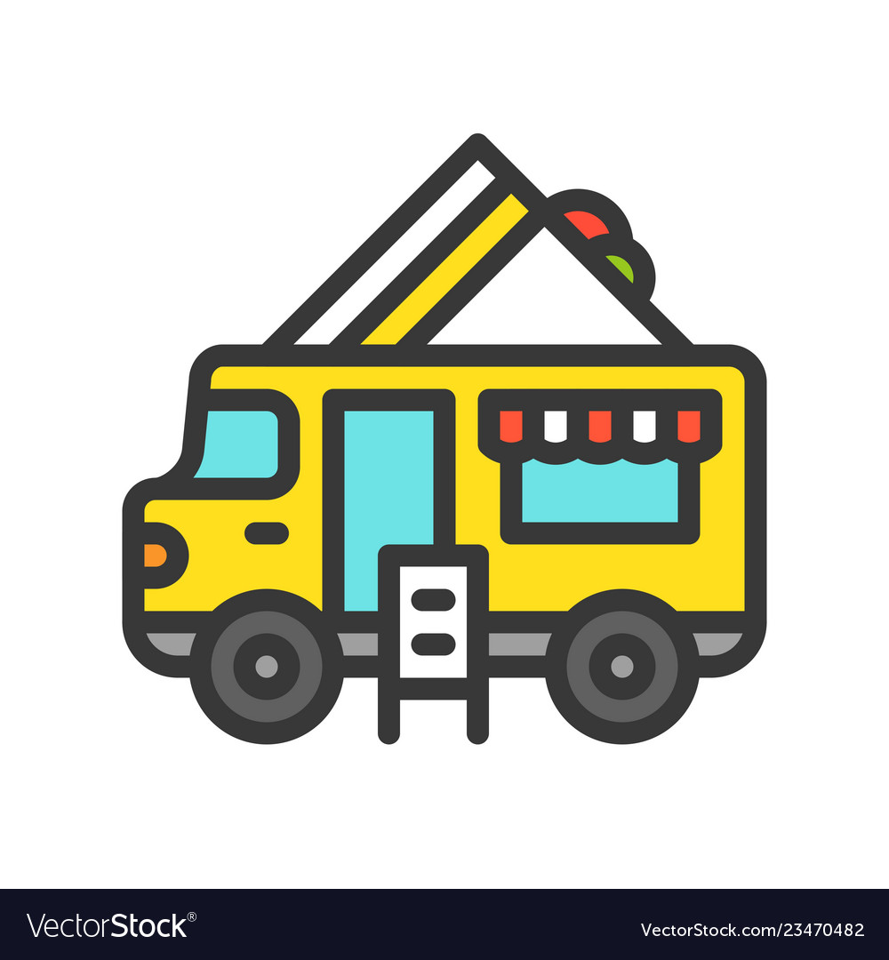 Sandwich truck food filled style editable Vector Image