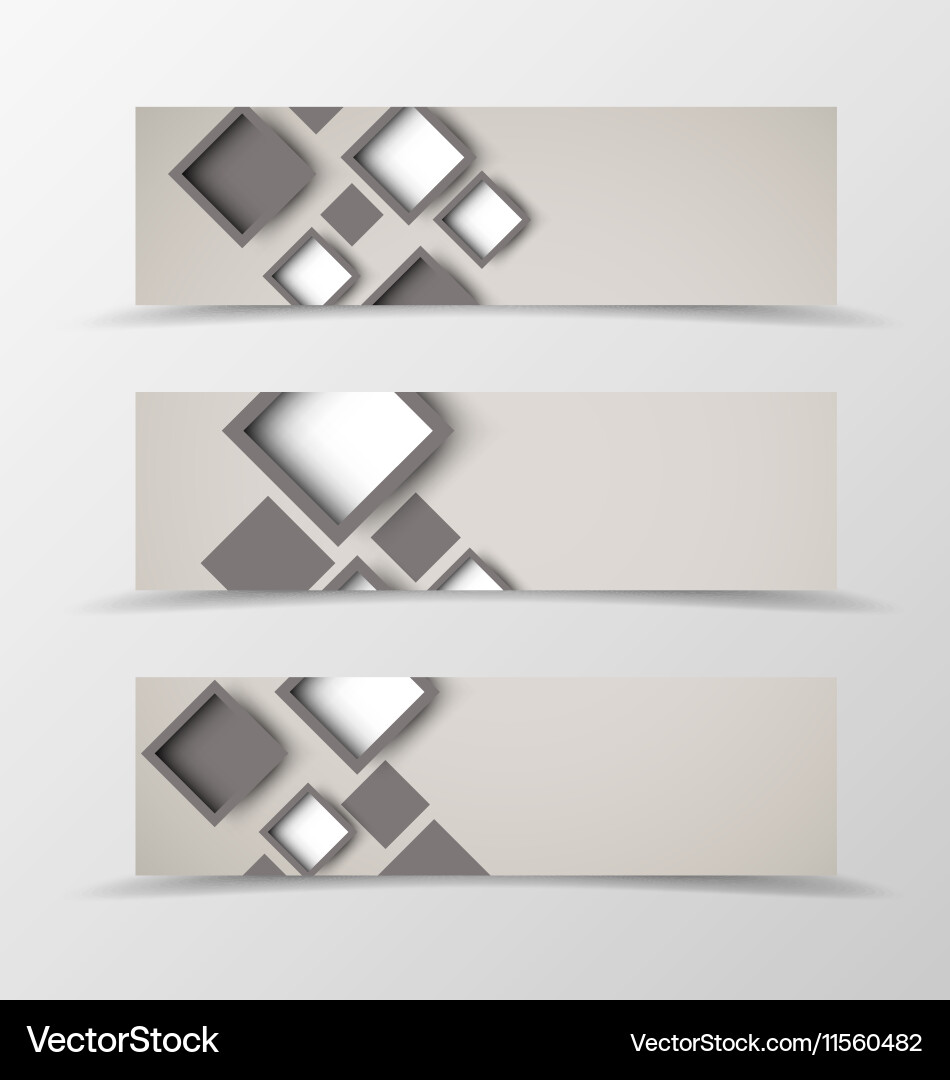 Set of header banner geometric design Royalty Free Vector