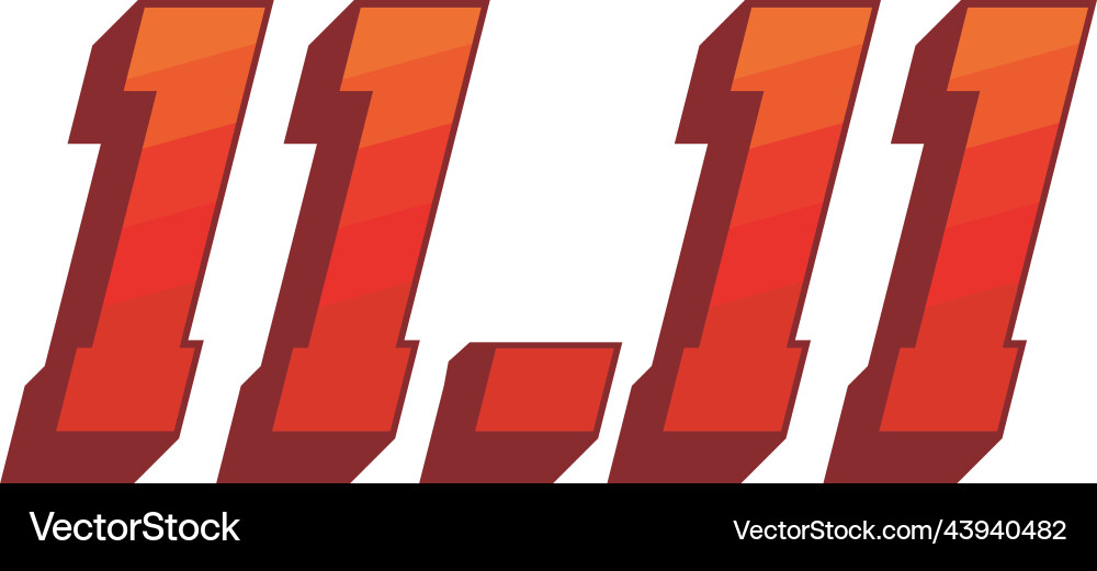 Shopping day red 11 11 design Royalty Free Vector Image