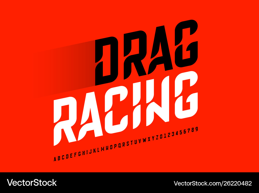 Speed style modern font alphabet letters and Vector Image