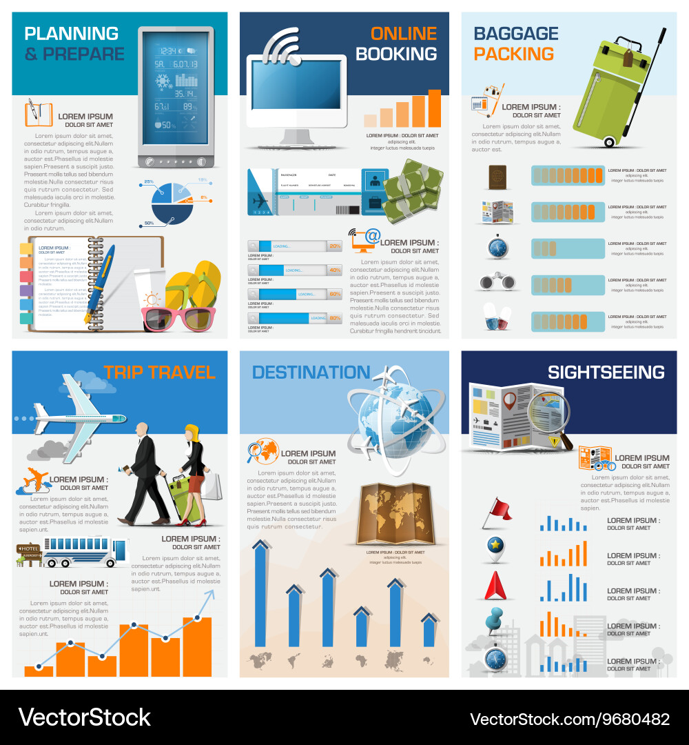 Travel And Journey Chart Diagram Infographic Vector Image