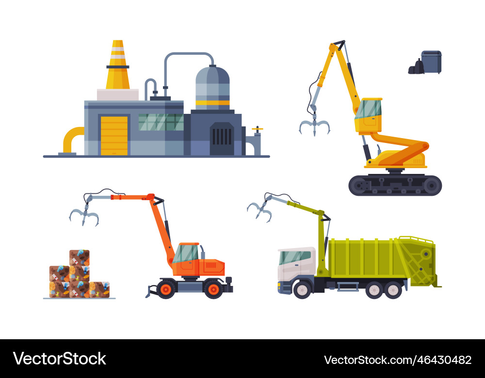 Waste management or garbage processing Royalty Free Vector