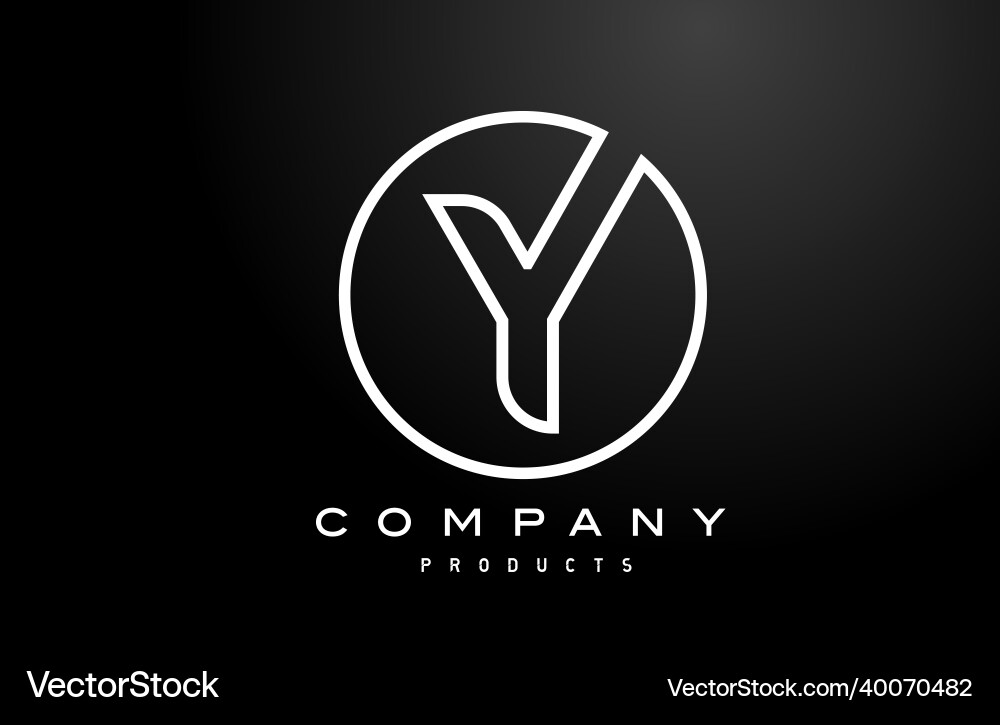 Y white alphabet letter logo icon with black Vector Image