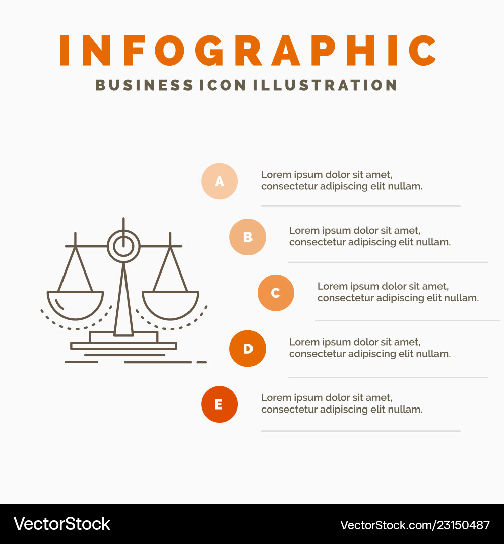 Balance decision justice law scale infographics Vector Image