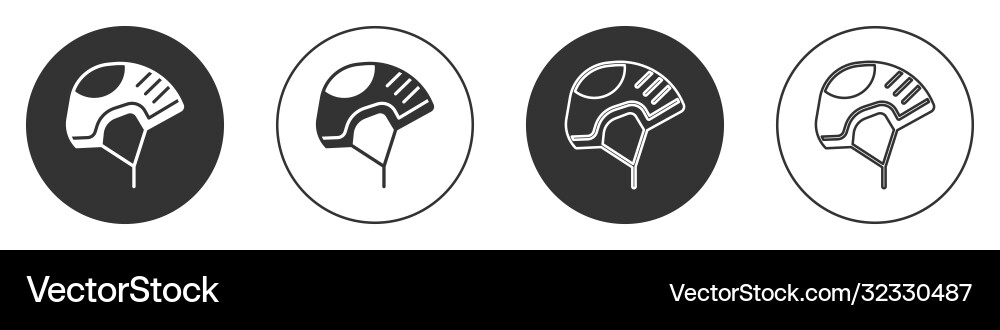 Black helmet icon isolated on white background Vector Image