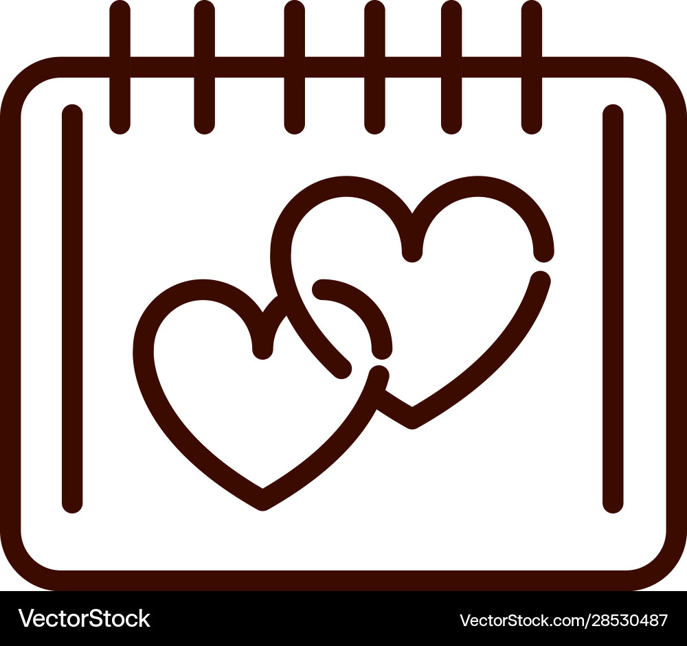 Calendar plan reminder date love heart romantic Vector Image