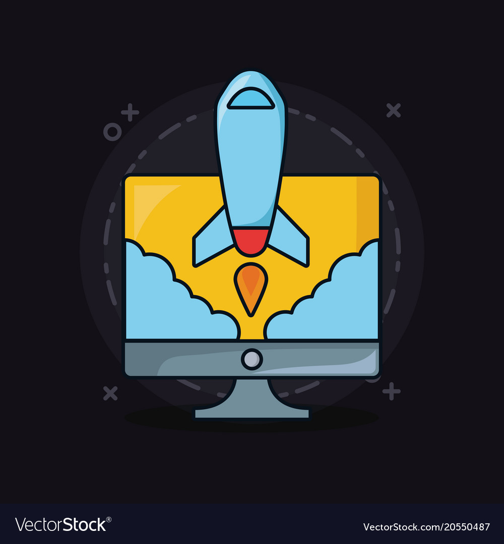 Computer monitor design Royalty Free Vector Image