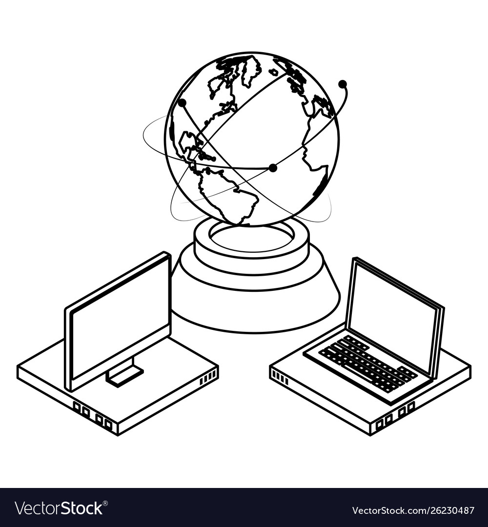 Computing global technology and networking Vector Image