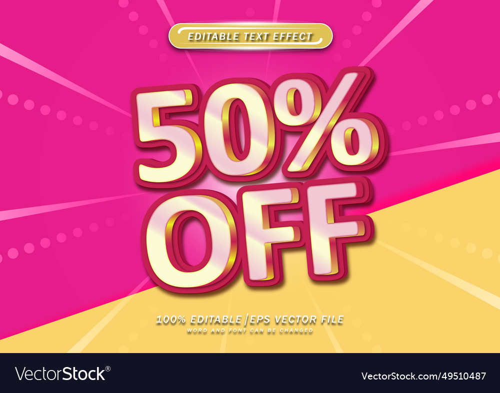 Concept of selling text off 50 percent editable Vector Image Concept of selling text off 50 percent editable Vector Image