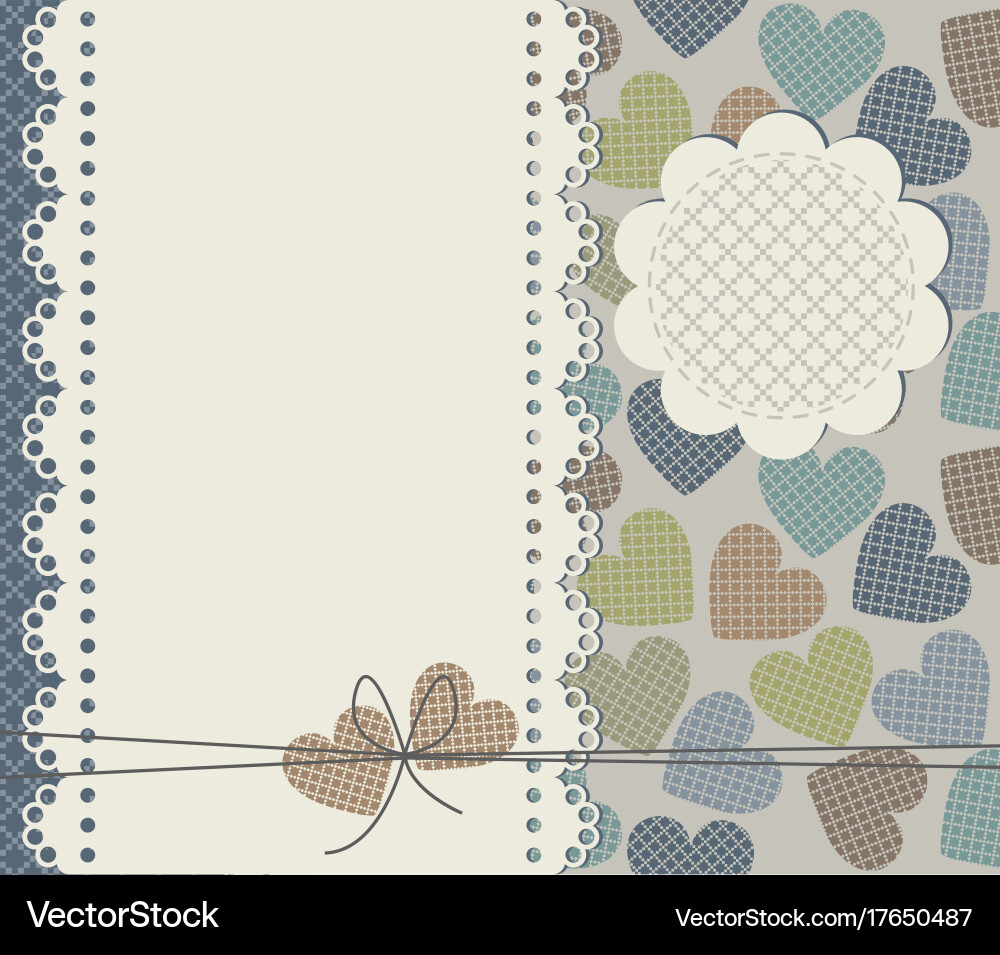 Elegant horizontal lace frame with cute flowers Vector Image