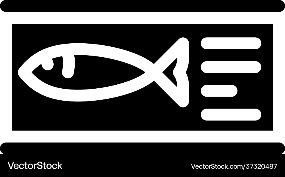 Fish canned food glyph icon Royalty Free Vector Image