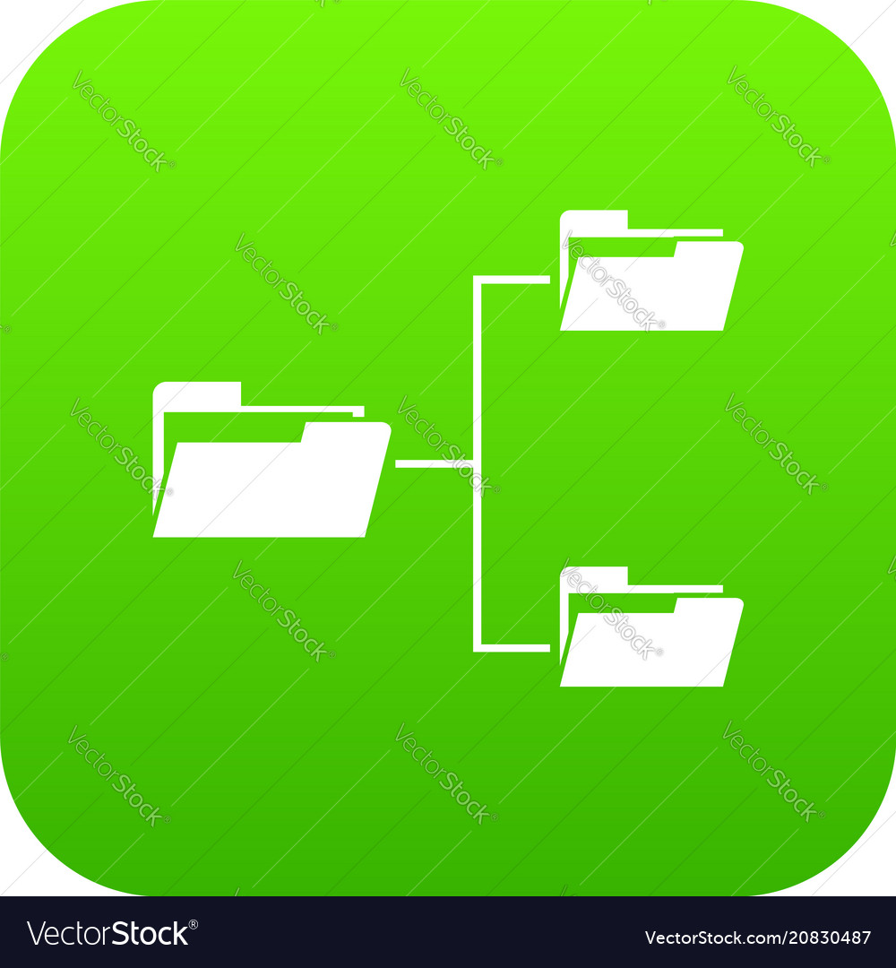Folders structure icon digital green Royalty Free Vector