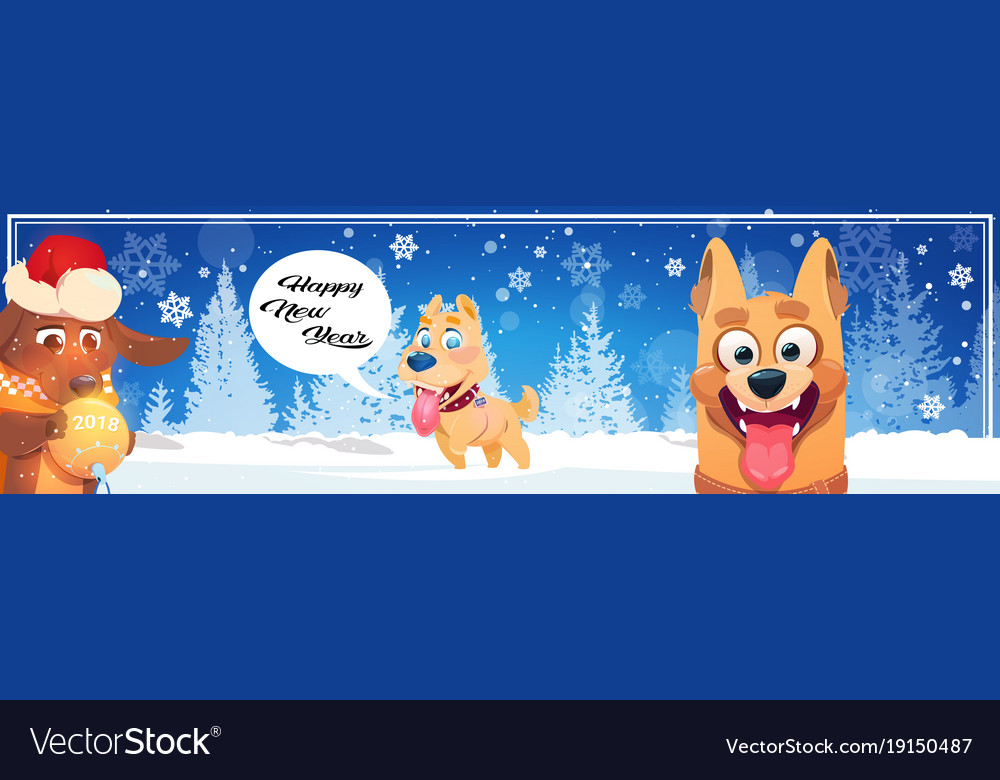 Happy winter holidays horizontal banner with cute Vector Image