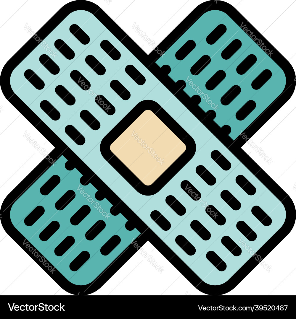 Medical patch icon color outline Royalty Free Vector Image