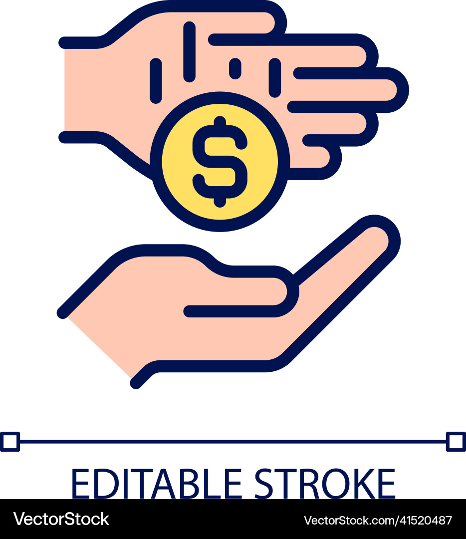 Micro-donation pixel perfect rgb color icon Vector Image