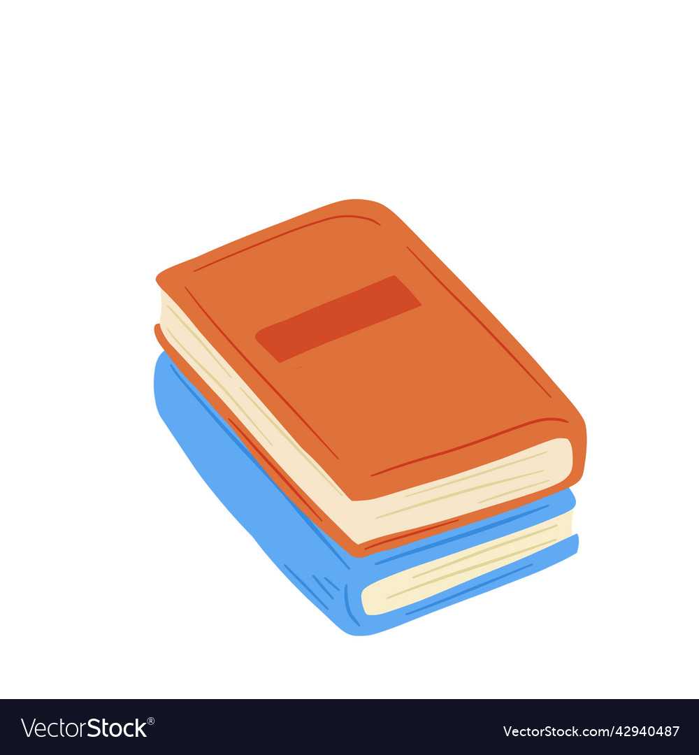 Pile of book in cartoon style Royalty Free Vector Image