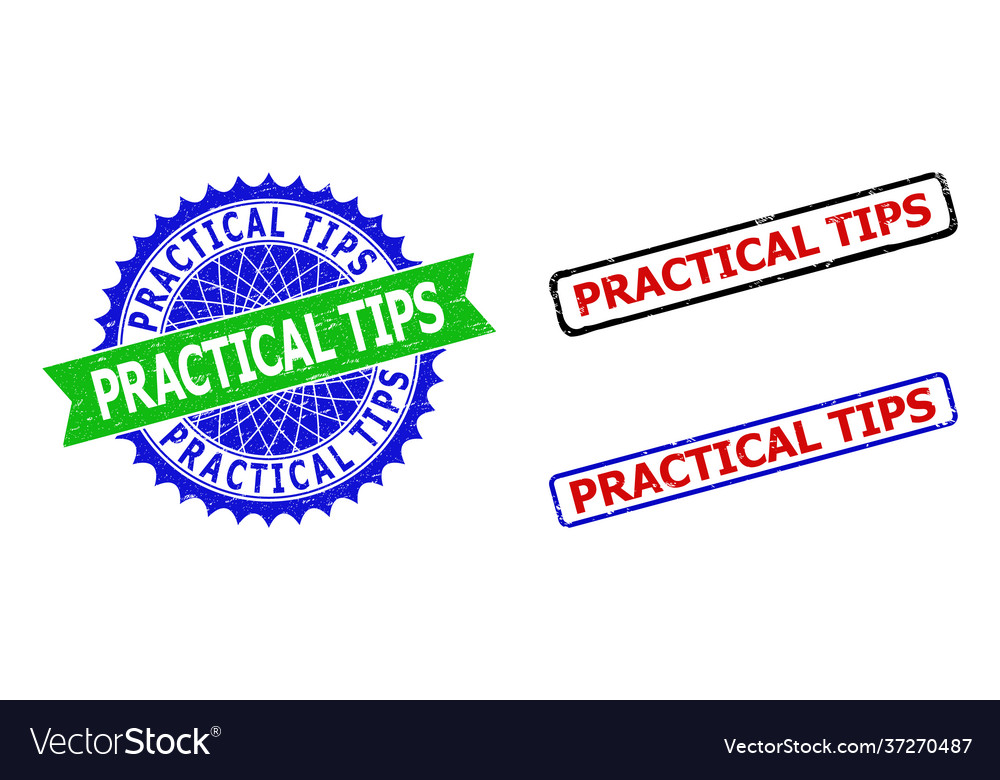 Practical tips rosette and rectangle bicolor Vector Image