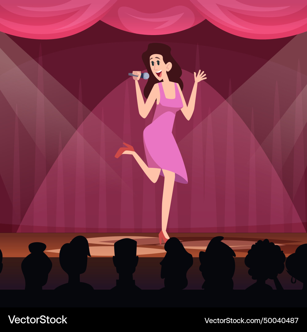 Singer on stage music performance show Royalty Free Vector