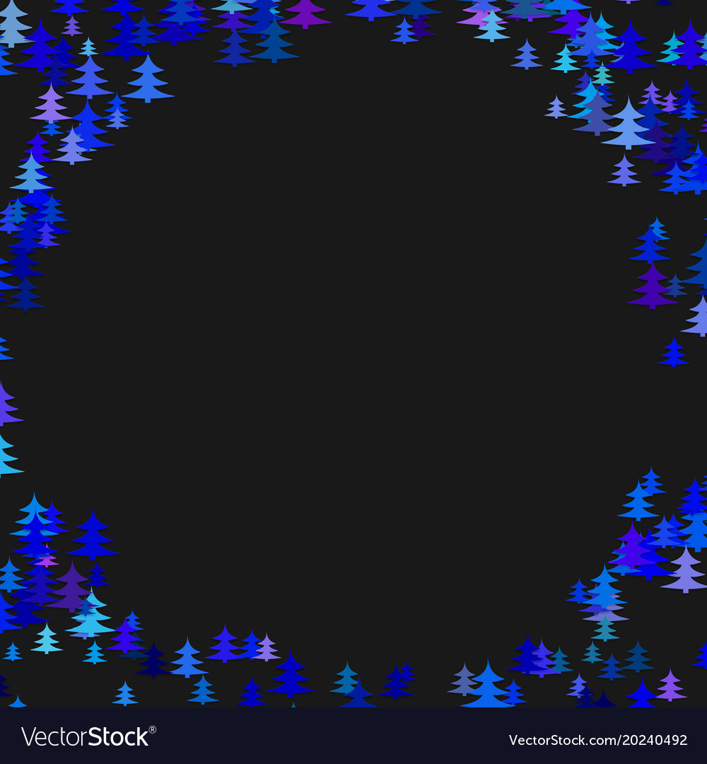 Abstract random pine tree pattern round border Vector Image