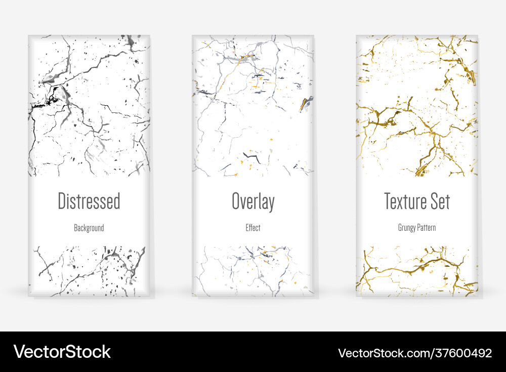 Distress grunge texture set scratched dirt print Vector Image