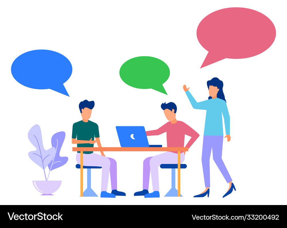 Graphic cartoon character business team work Vector Image