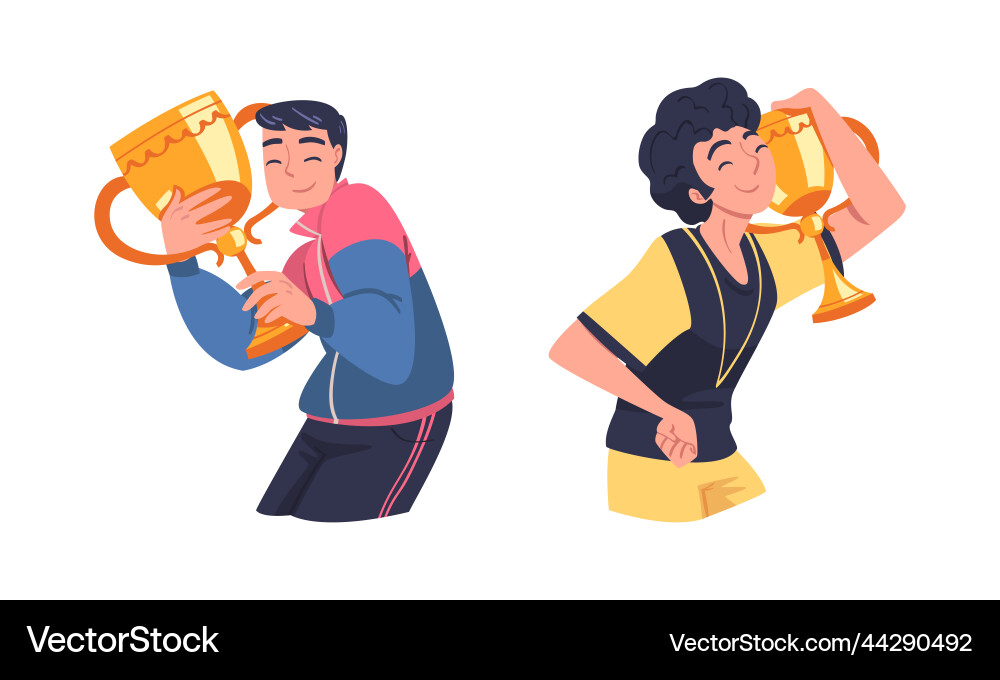 Happy successful talented people celebrating Vector Image