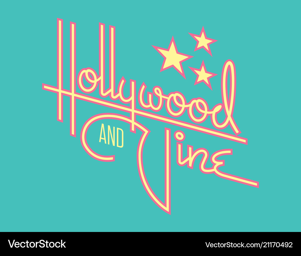 Hollywood retro design with stars Royalty Free Vector Image