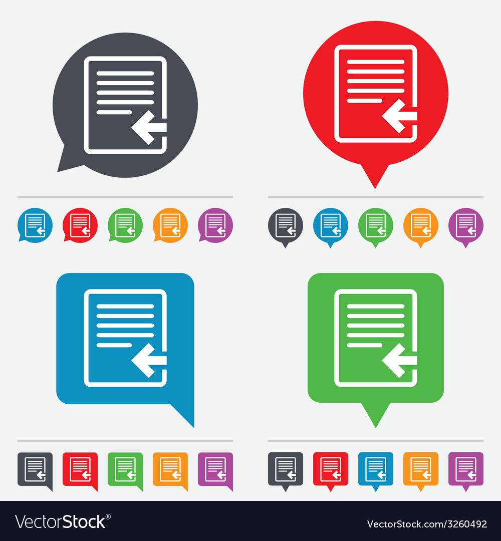 Import file icon file document symbol Royalty Free Vector