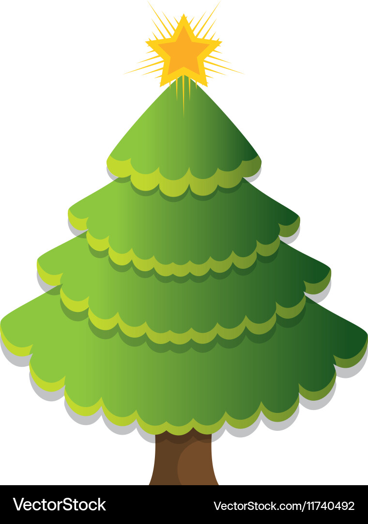 Merry christmas tree isolated icon Royalty Free Vector Image