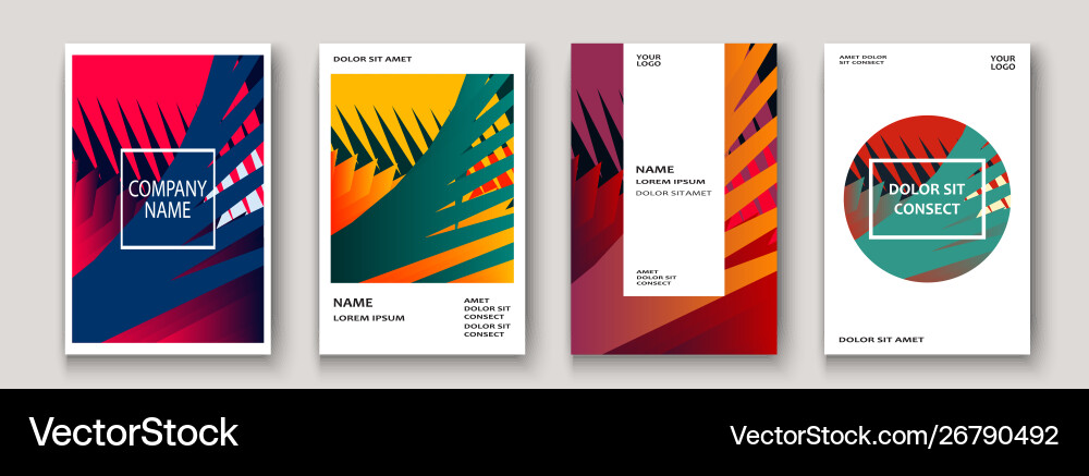Modern cover collection design abstract retro 90s Vector Image